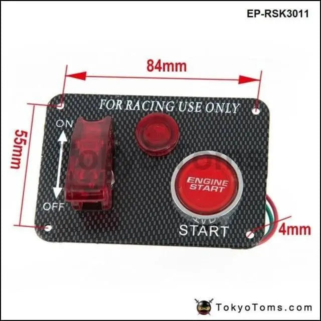 12V Red Led Racing Car Engine Start Push Button Ignition Switch Panel