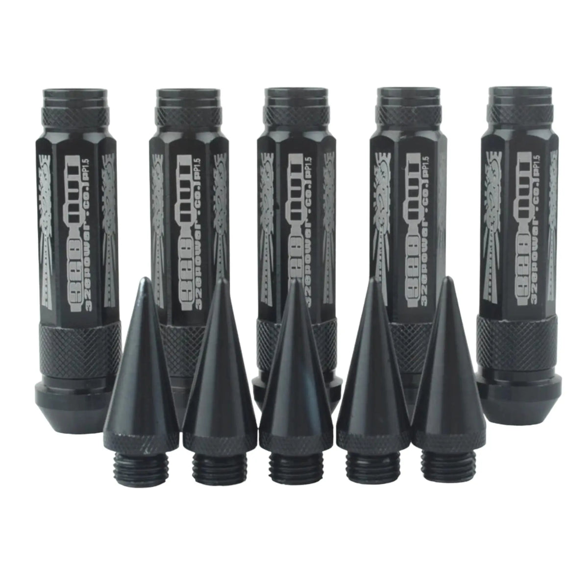 90mm Aluminum Wheel Lug nut With Spikes (Black) - Tokyo Tom's
