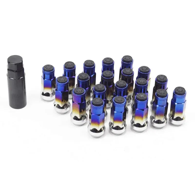 Burnt Blue Lug Nuts 48mm Open Extended with Dust Plugs - Tokyo Tom's