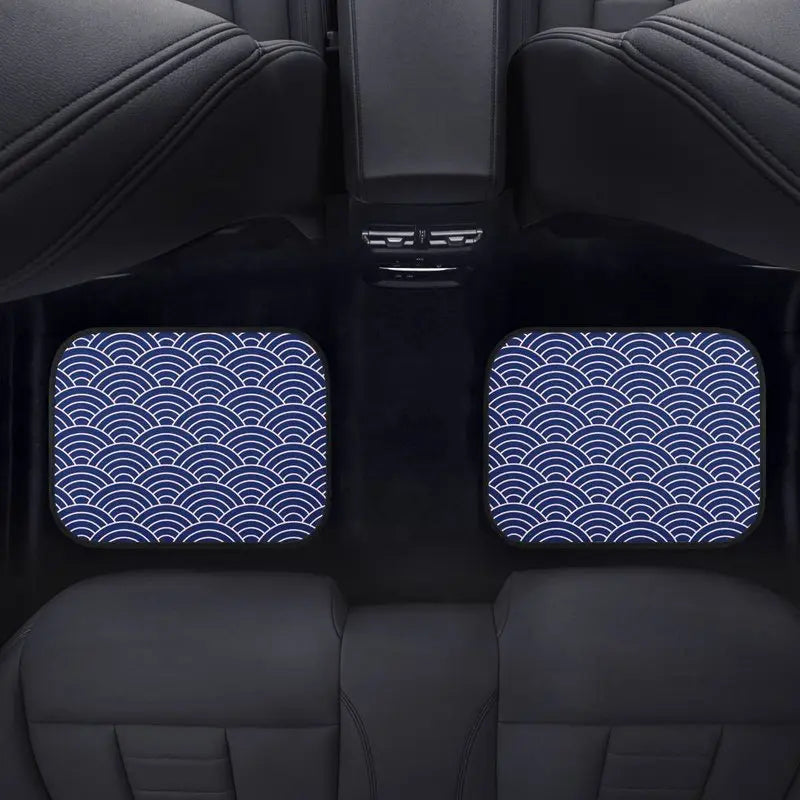 Custom Japanese Waves Floor Mats Blue - Tokyo Tom's
