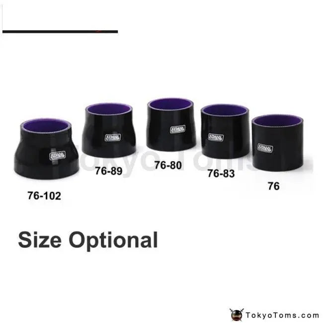 Jdm Universal Aluminum Intake Inlet Velocity Stack + Clamps+Silicone