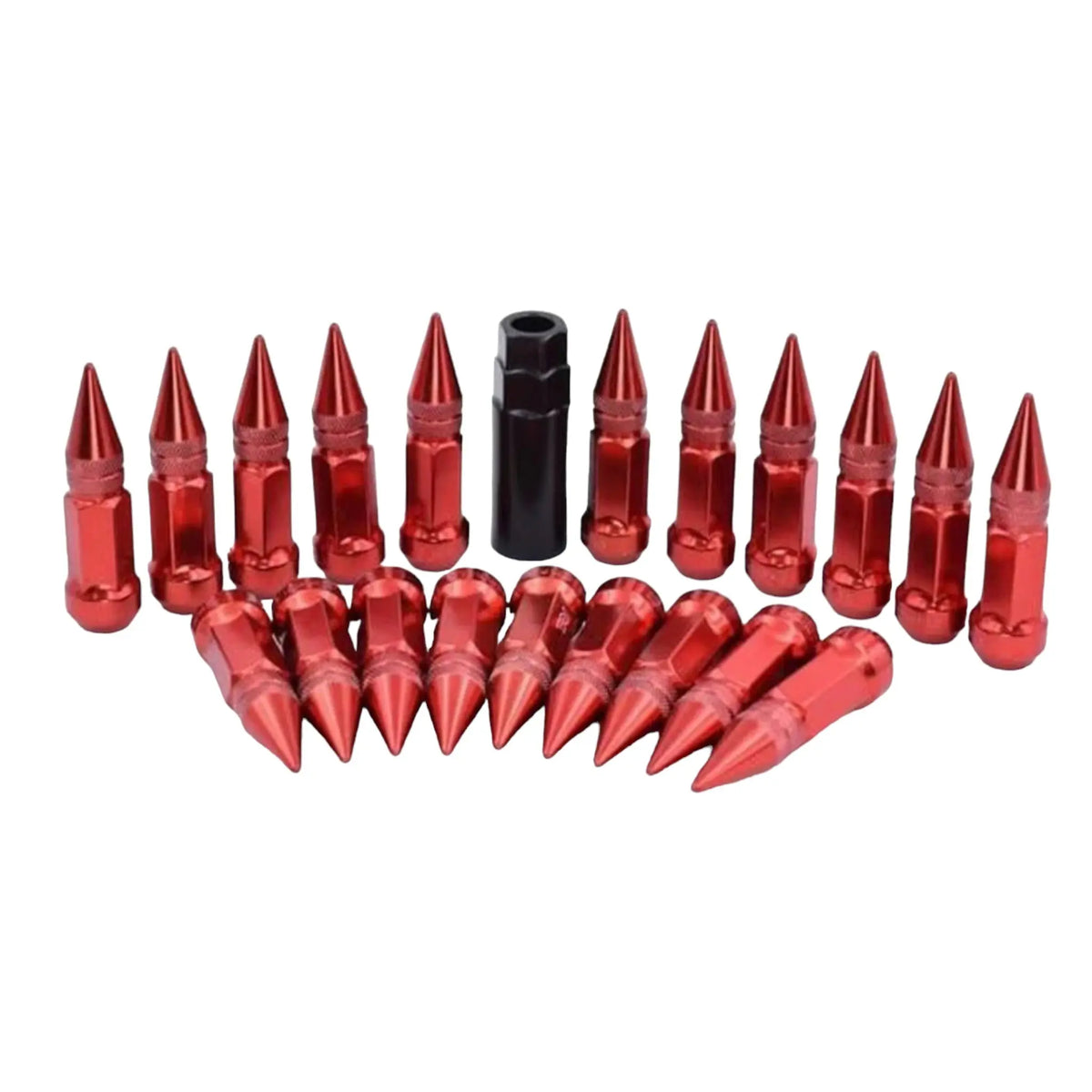 Super Steel Spike Universal Racing Wheel Lug Nuts (Red) - Tokyo Tom's