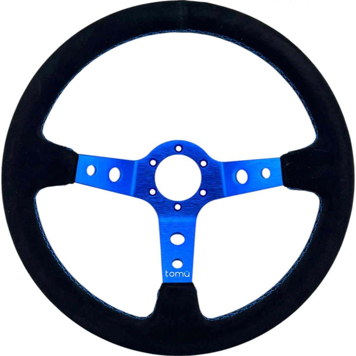 Tomu Ebisu Blue Spoke with Black Leather Steering Wheel - Tokyo Tom's